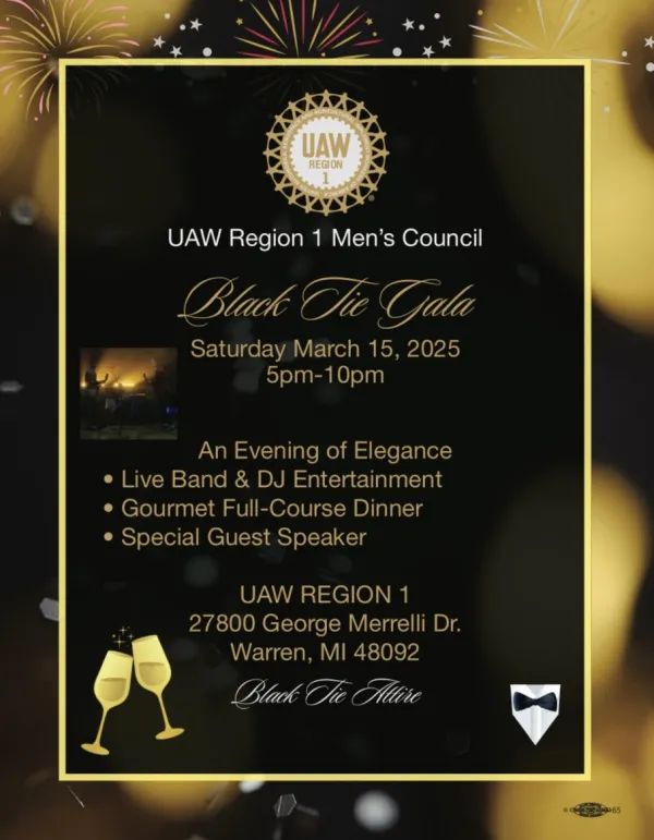 UAW Region 1 Men's Council Black Tie Gala | UAW Region 1