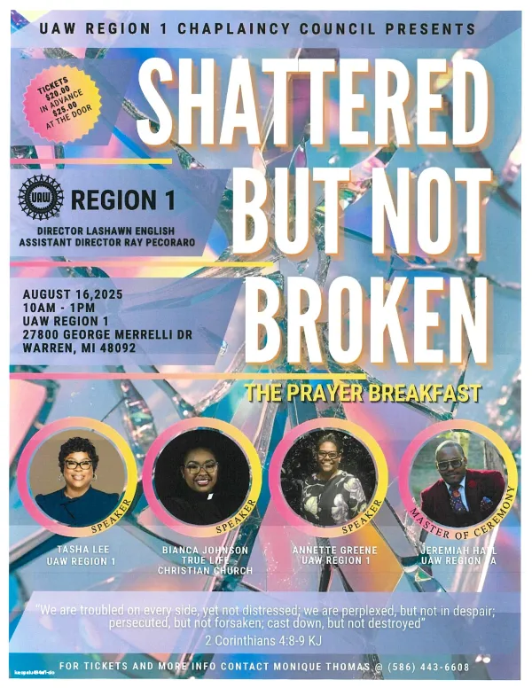 Region 1 Chaplaincy Council Prayer Breakfast 'Shattered But Not Broken ...