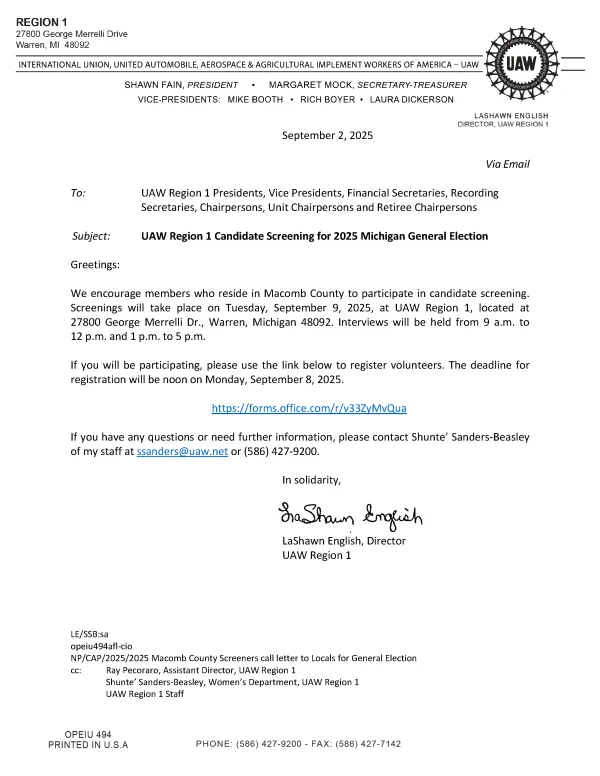 UAW REGION 1 – MACOMB COUNTY CANDIDATE SCREENING NOTICE | Amalgamated ...