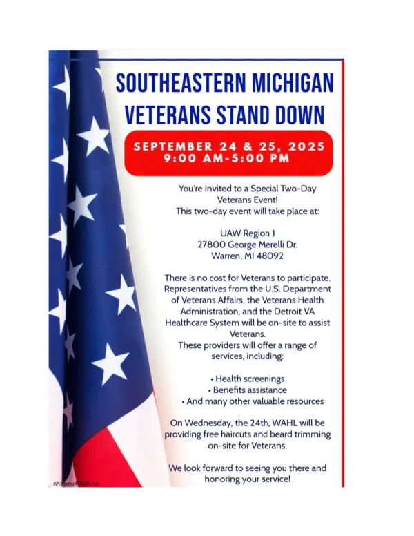 Southeastern Michigan Veterans Stand Down Event | UAW Local 1264