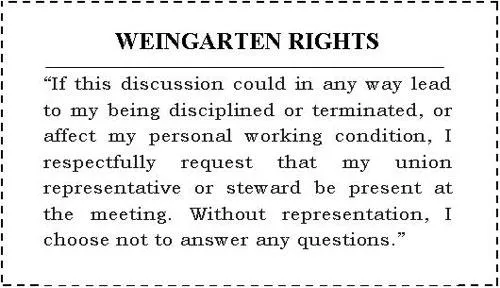 Weingarten Rights | UAW Region 1